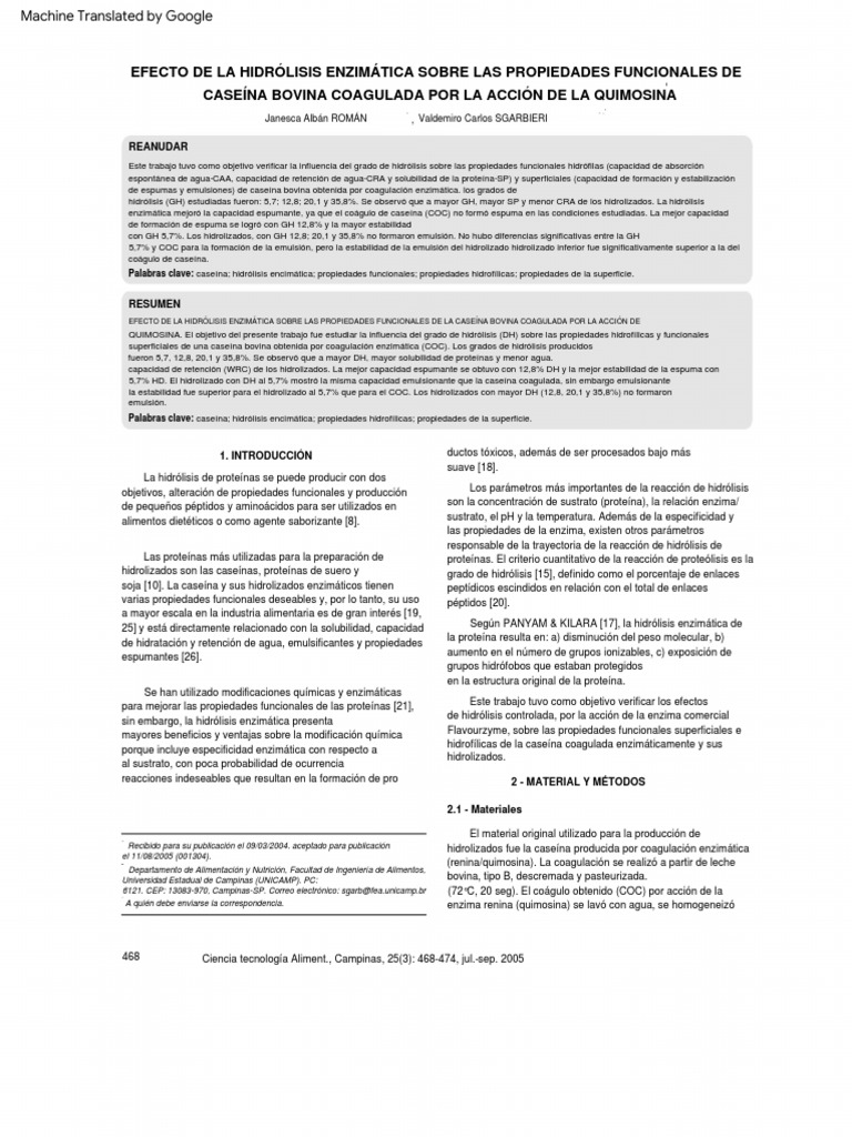 Descarga Quimosina | PDF | Proteínas | Hidrólisis