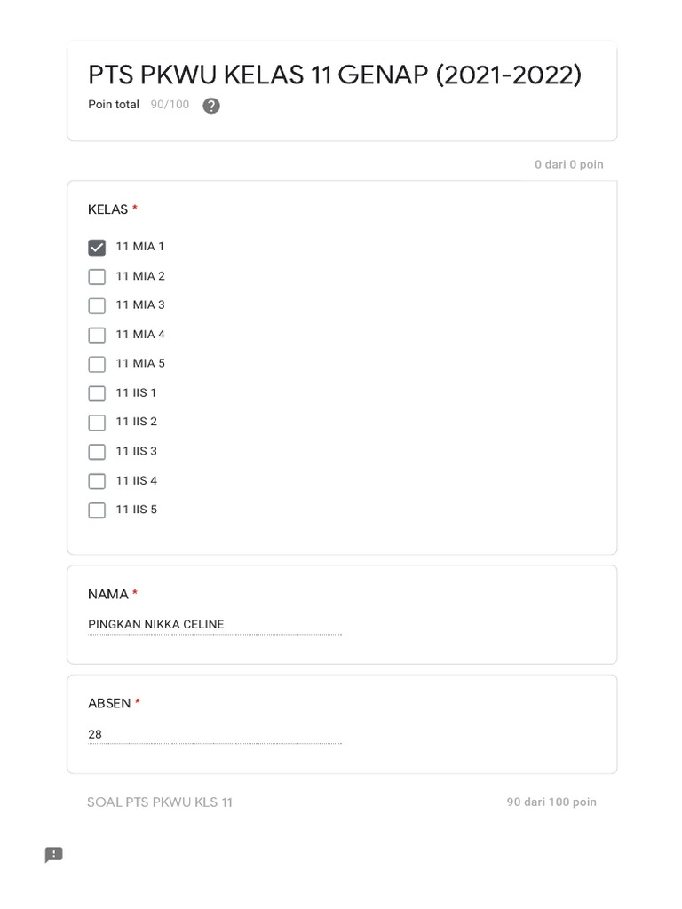 Pts Pkwu Kelas 11 Genap (2021-2022) | PDF