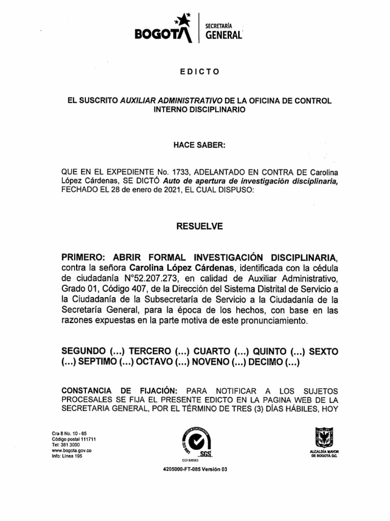 Notificacion Por Edicto | PDF