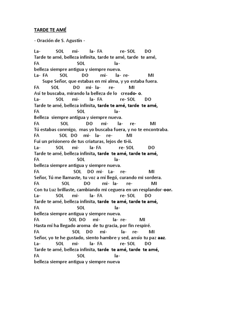 Tarde te amé: Poema de San Agustín | PDF | Religión y espiritualidad ...
