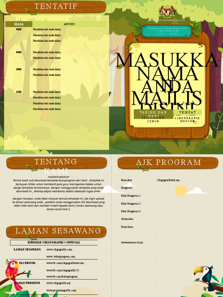 Template Buku Program Percuma Tema Hutan (Cikgugrafik) | PDF