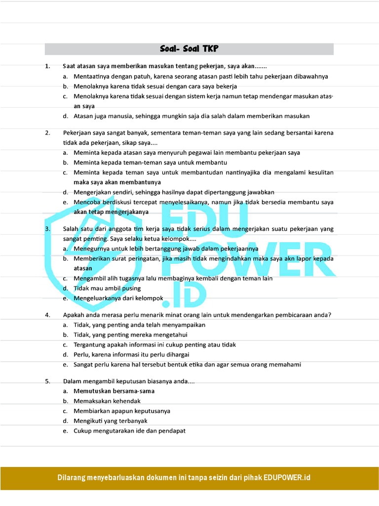 Paket44-Tkp (Soal) | PDF