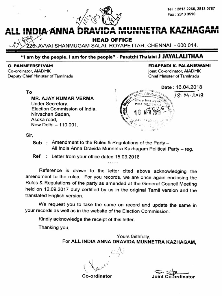 Admk New Cons | PDF
