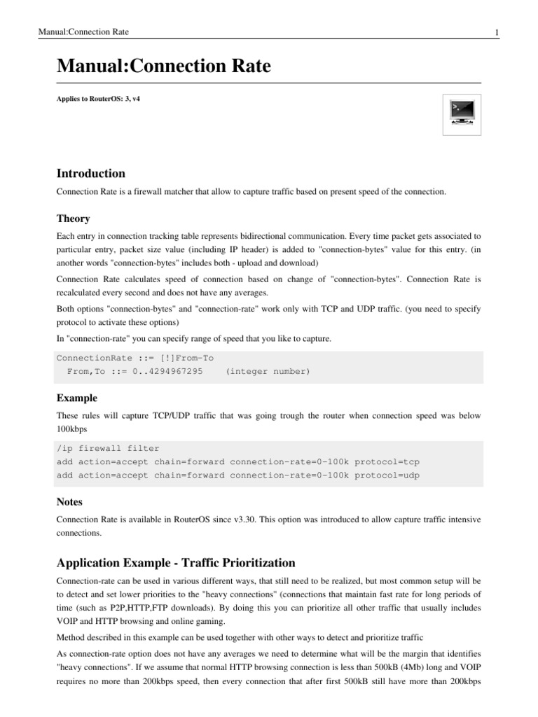 Manual:Connection Rate: Theory | PDF | Transmission Control Protocol ...