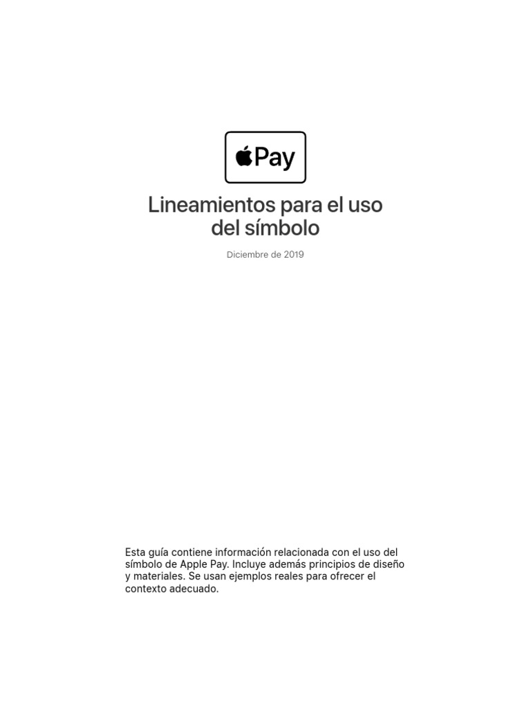 Apple Pay Mark Guidelines | PDF | Apple Inc. | Aplicación movil