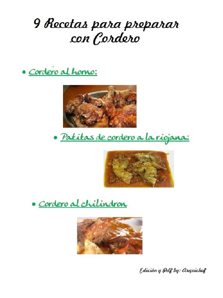 9 Recetas para Preparar Con Cordero | PDF | Menudencias | Ajo