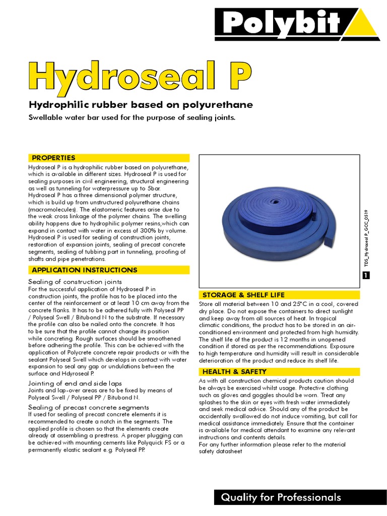 6 2 1 8 2 Hydroseal P | PDF | Concrete | Polyurethane