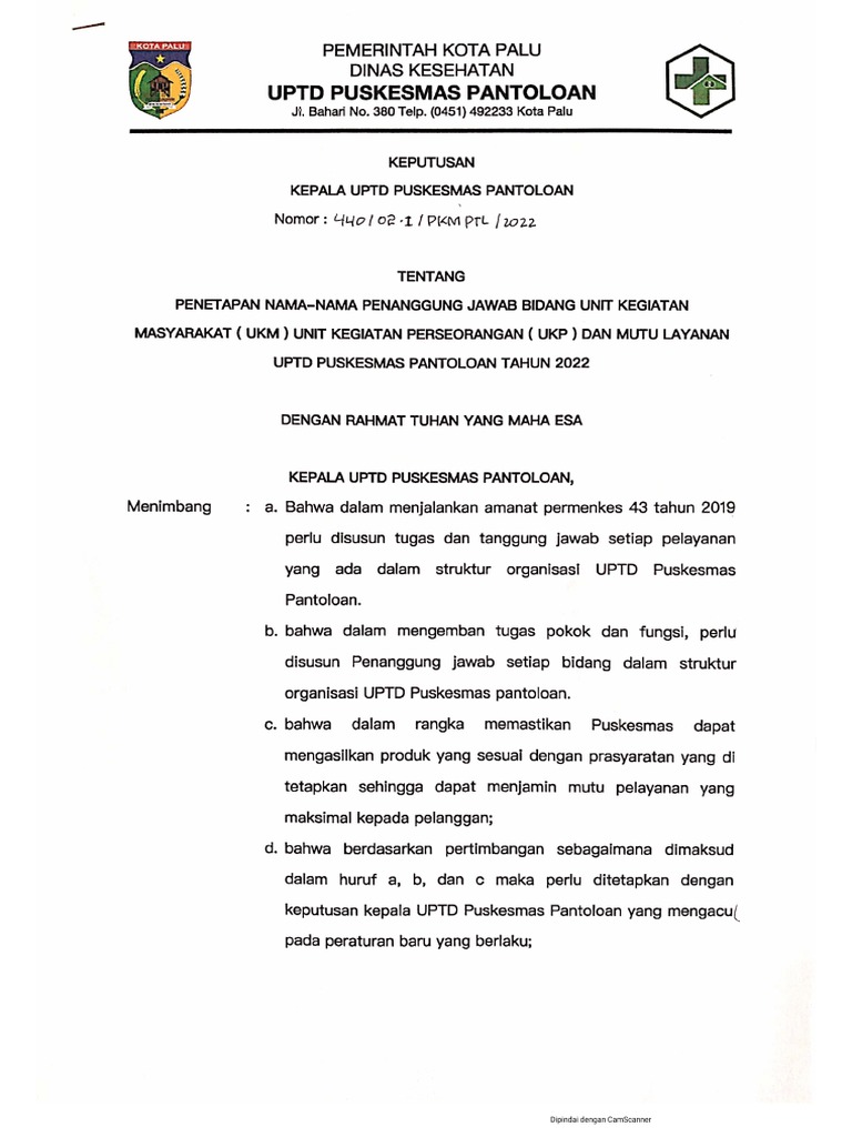 SK PJ Ukm Ukp & Mutu | PDF