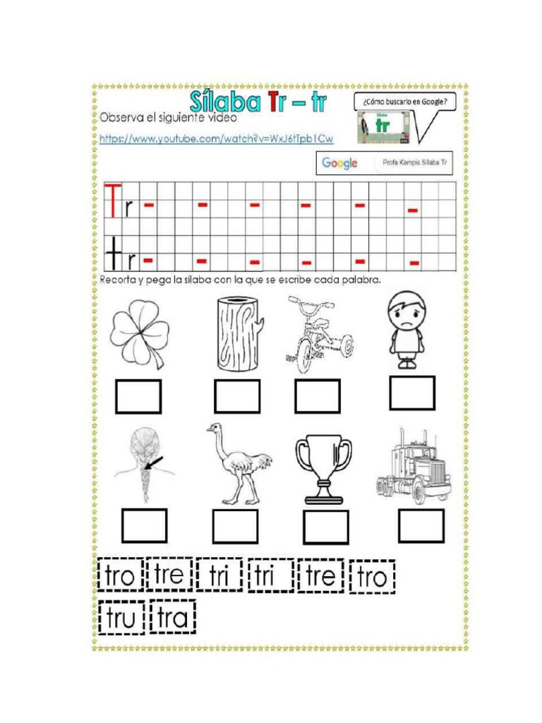 Silabas Trabadas TRA TRE TRI TRO TRU | PDF