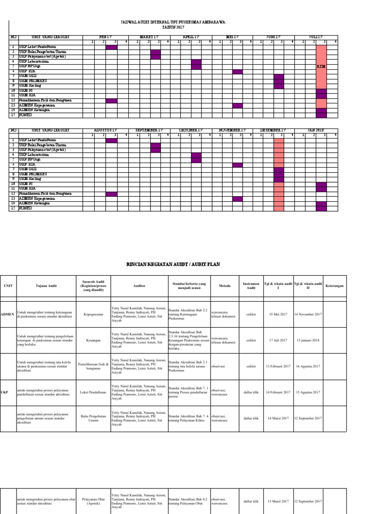 Jadwal, Audit Plan, Analisis, RTL Audit | PDF