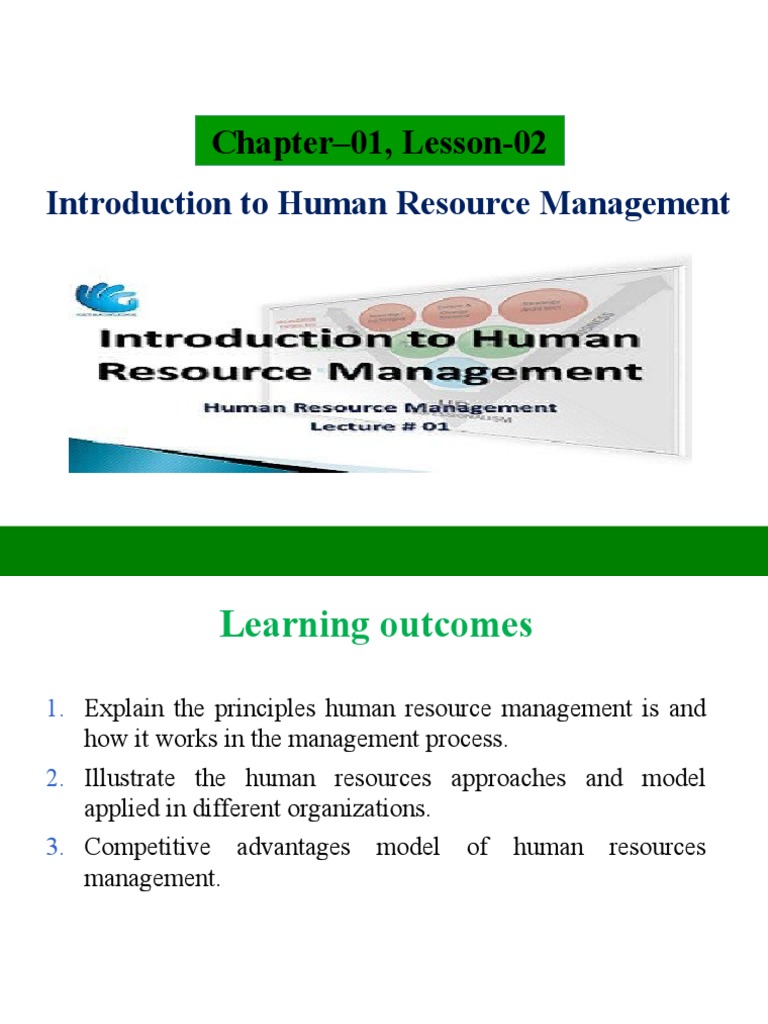 Chapter-01, Lesson-02: Introduction To Human Resource Management | PDF ...