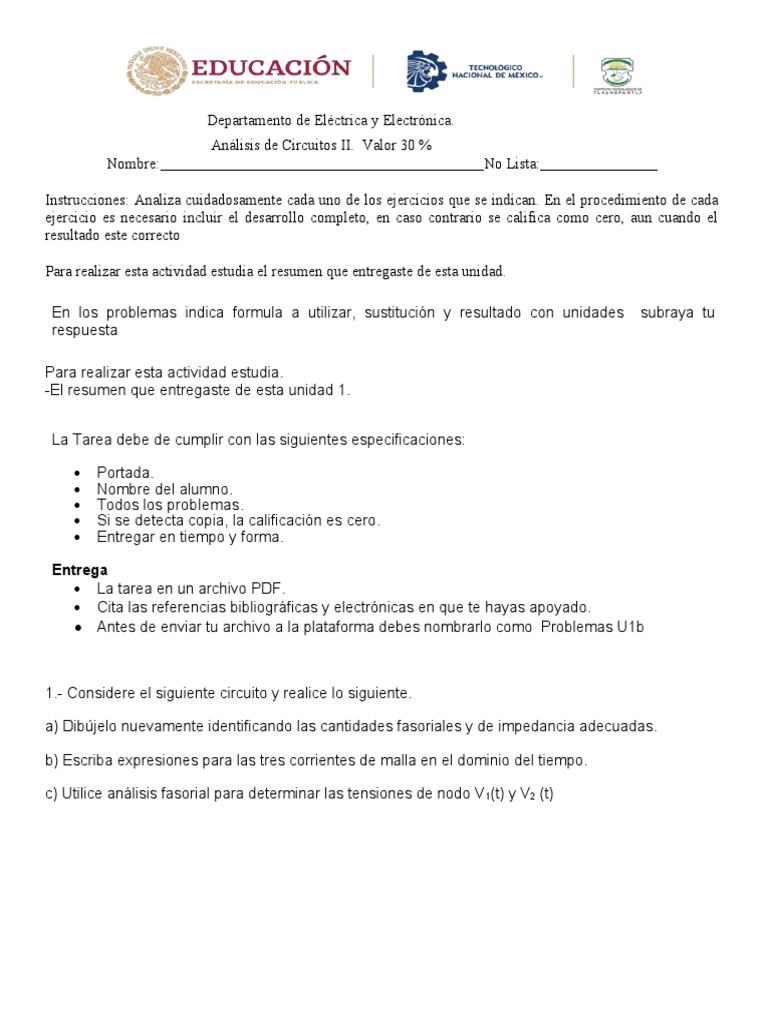 Problemas U1b | PDF | Métodos y materiales de enseñanza | Informática