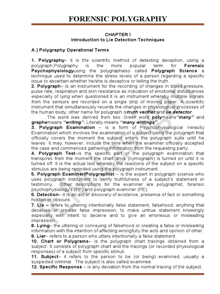 Forensic Polygraph Techniques | PDF | Polygraph