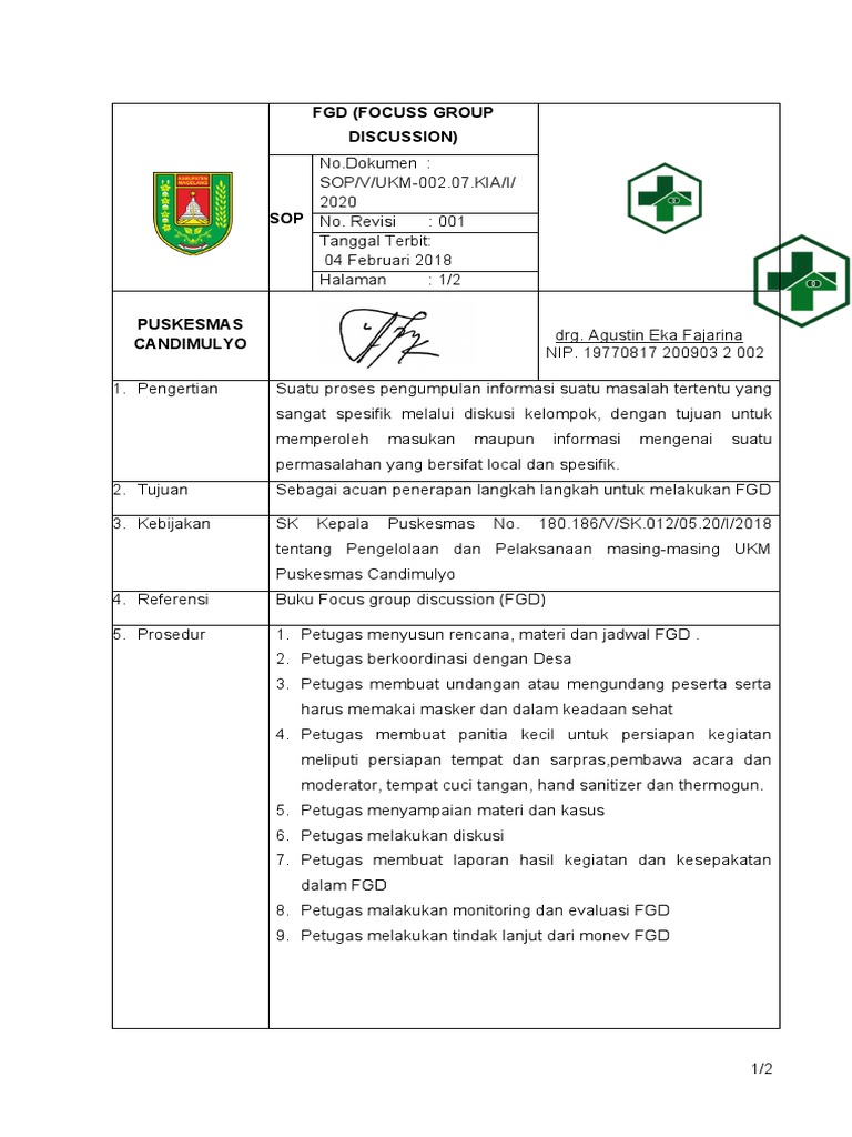 Panduan Pelaksanaan FGD Puskesmas | PDF | Karier & Perkembangan | Bisnis