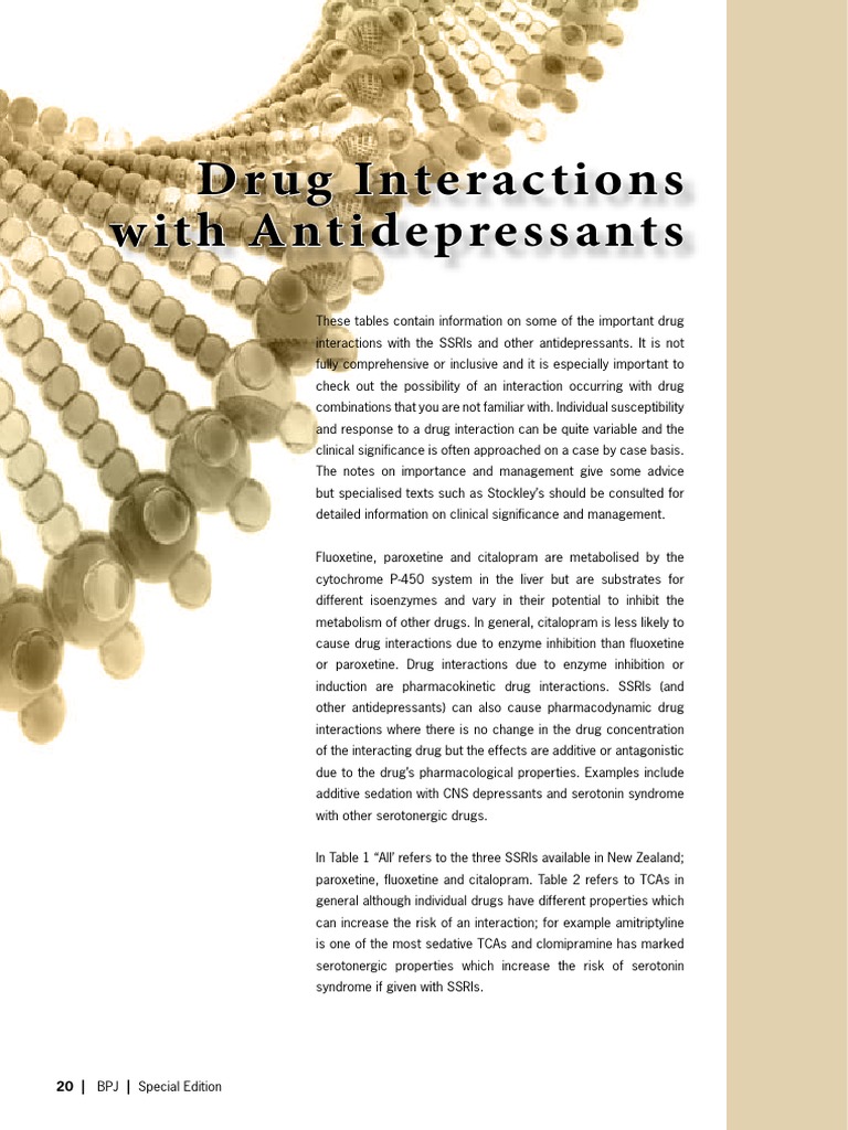 Drug Interactions With Antidepressants | PDF | Selective Serotonin ...