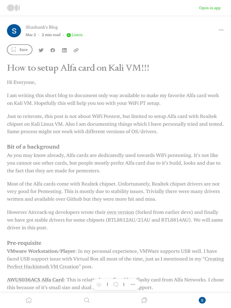 How To Setup Alfa Card On Kali VM!!! - by Shashank's Blog - Mar, 2022 ...