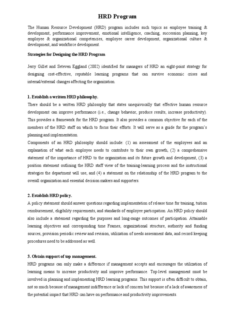 Strategies For Designing The HRD Program | PDF | Evaluation | Employment