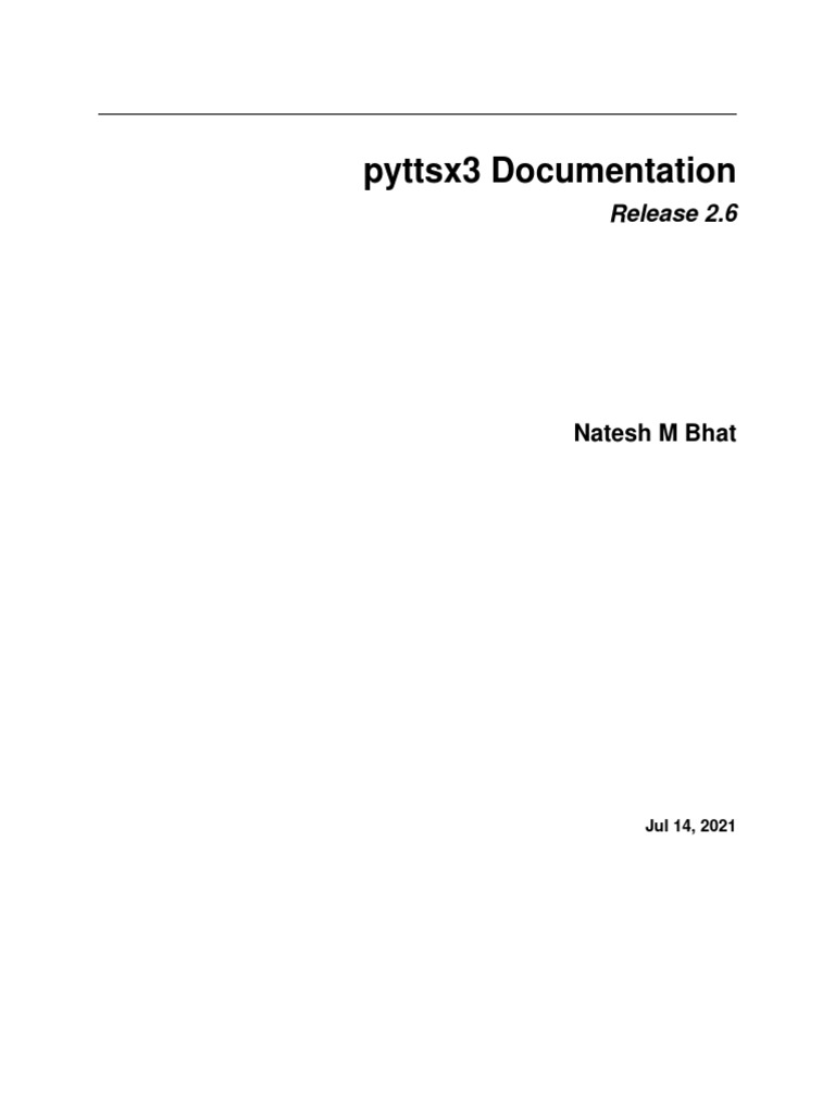 Pyttsx3 Documentation: Release 2.6 | Download Free PDF | Class (Computer Programming ...