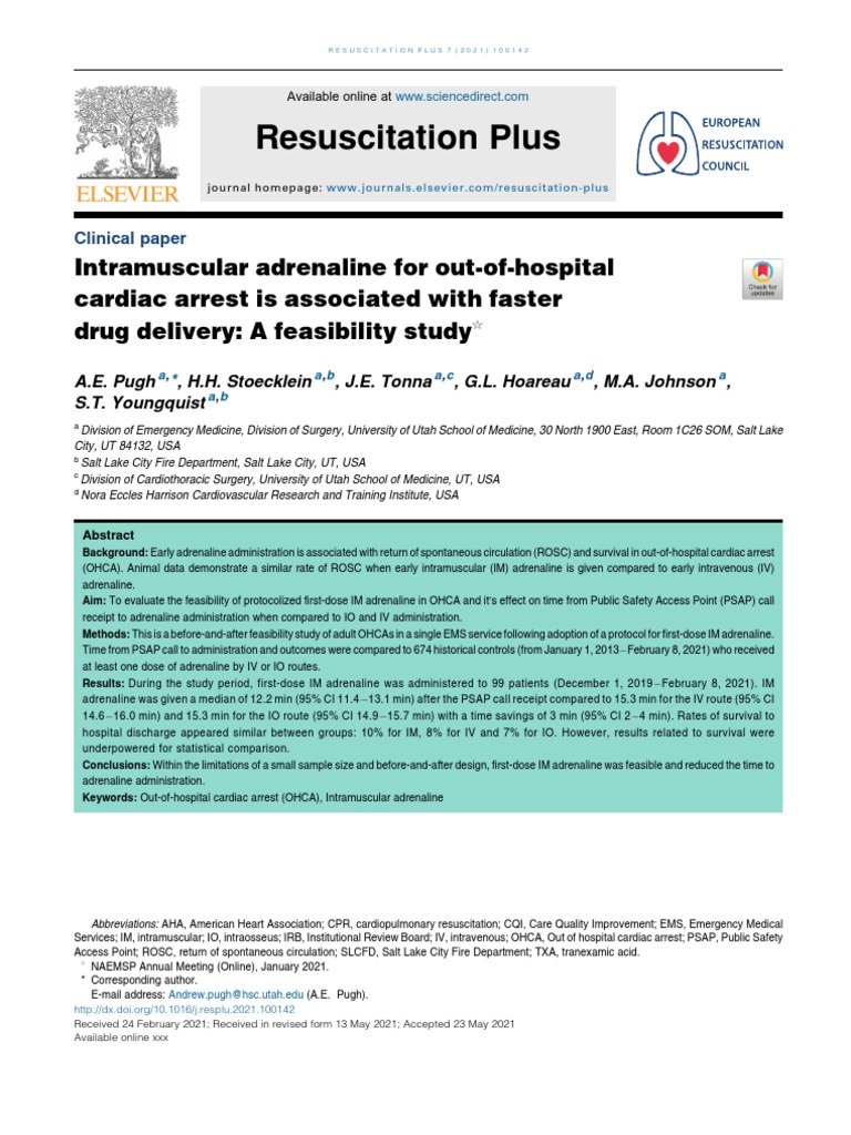 adrenaline | PDF | Cardiopulmonary Resuscitation | Cardiac Arrest