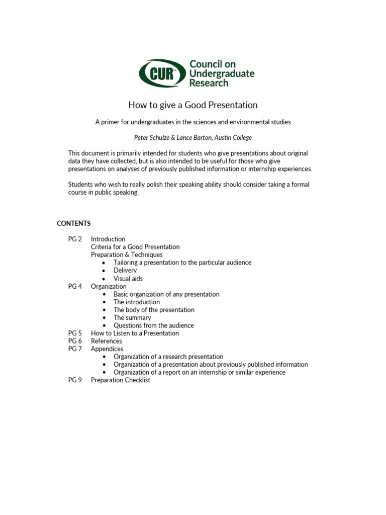 How To Give A Good Presentation Download Free Pdf Microsoft Power