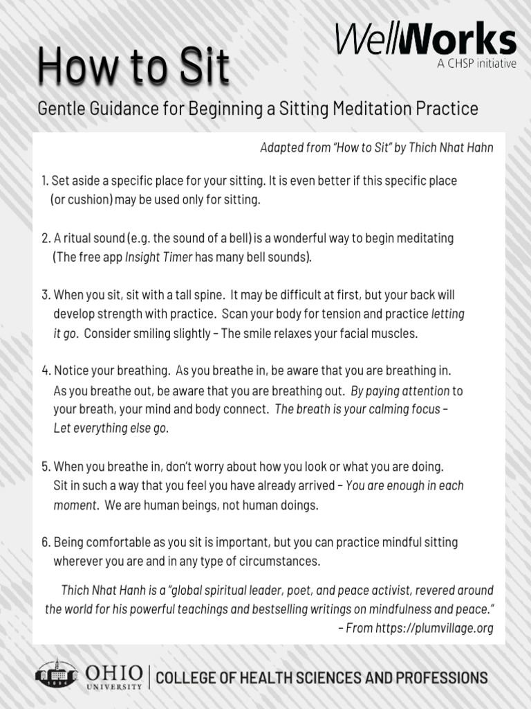 How To Sit: Gentle Guidance For Beginning A Sitting Meditation Practice ...