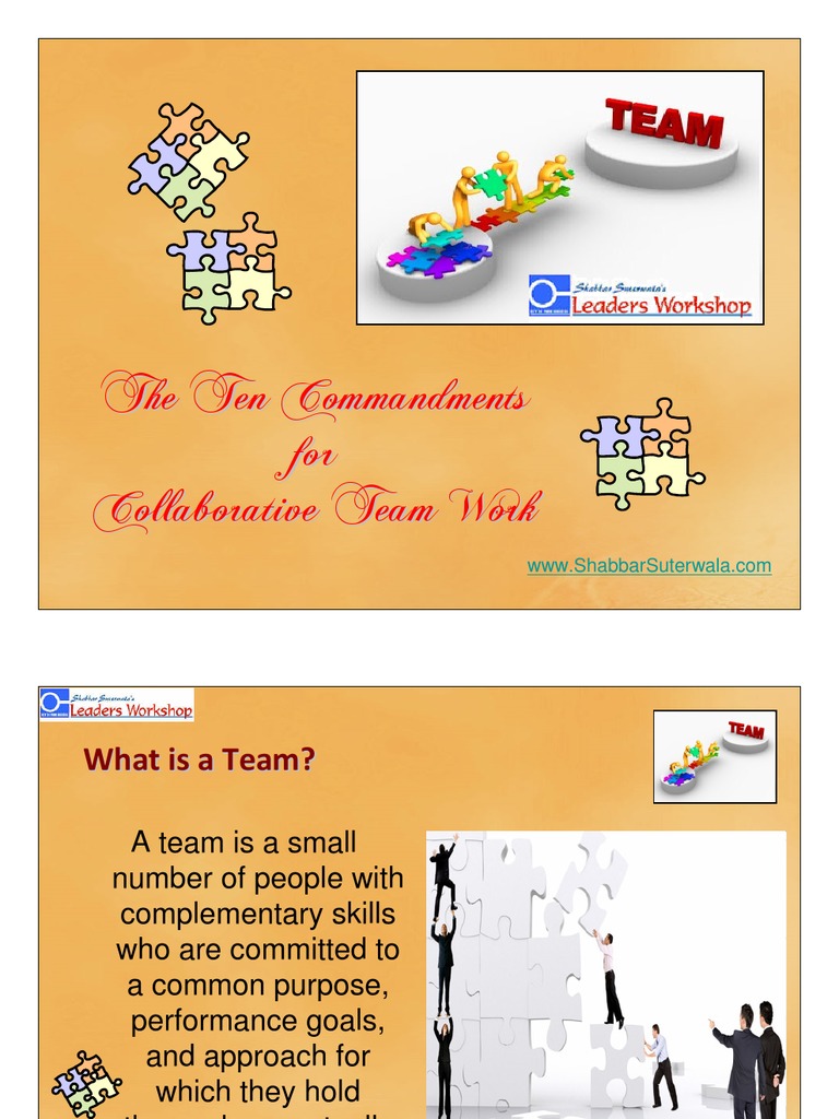 Ten Commandments For Collaborative Team Work | Download Free PDF ...