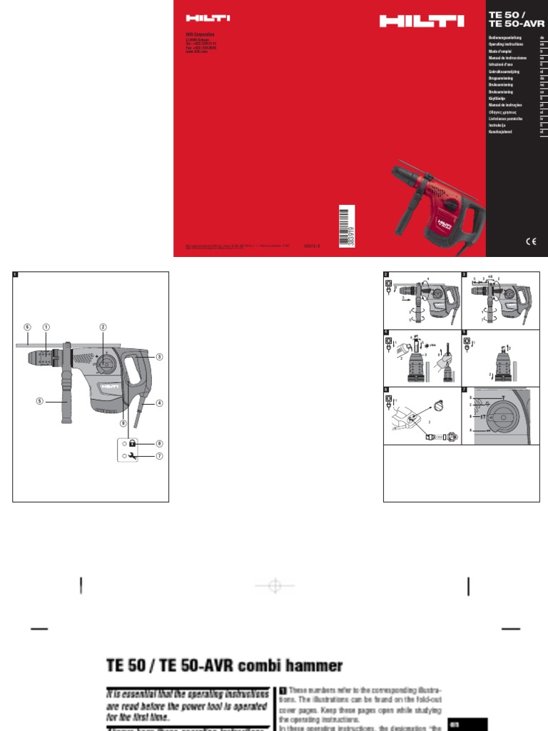 TE 50 / TE 50-AVR: Hilti Corporation | PDF | Drill | Electrical Connector