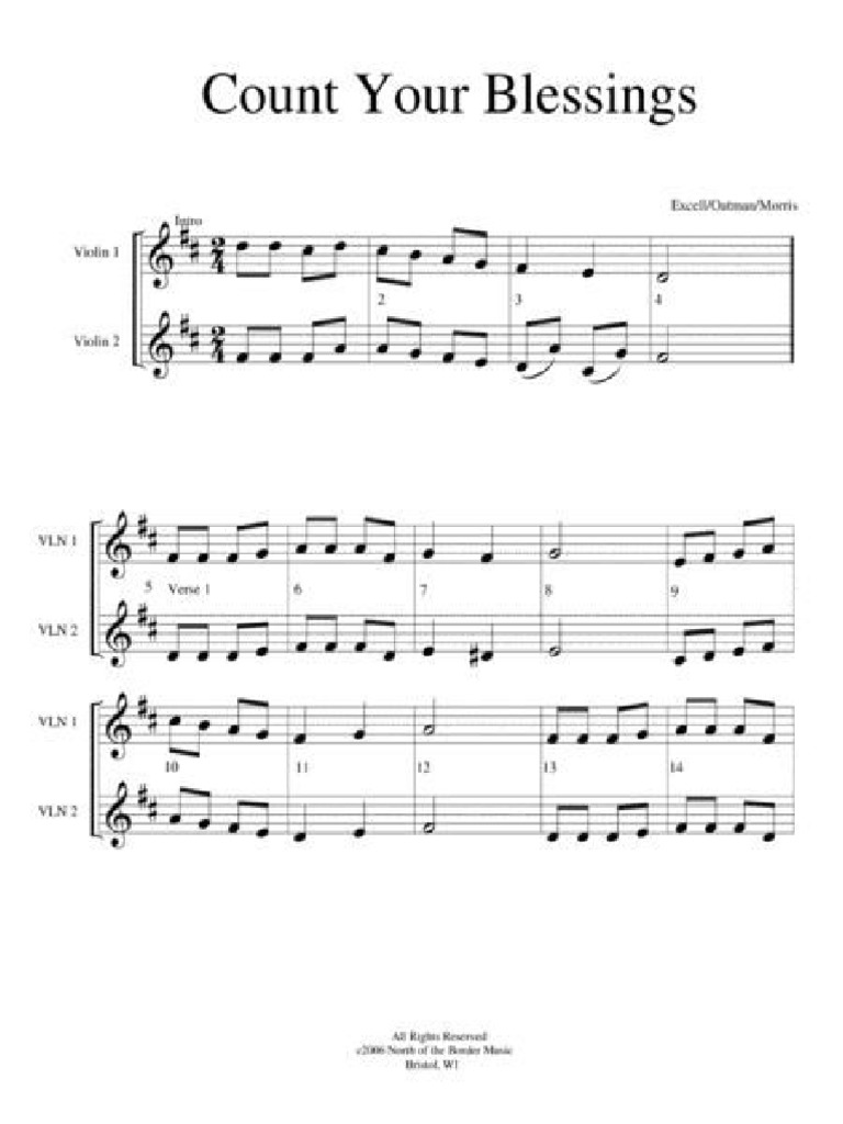 Count Your Blessings Violin Sheet Music | PDF