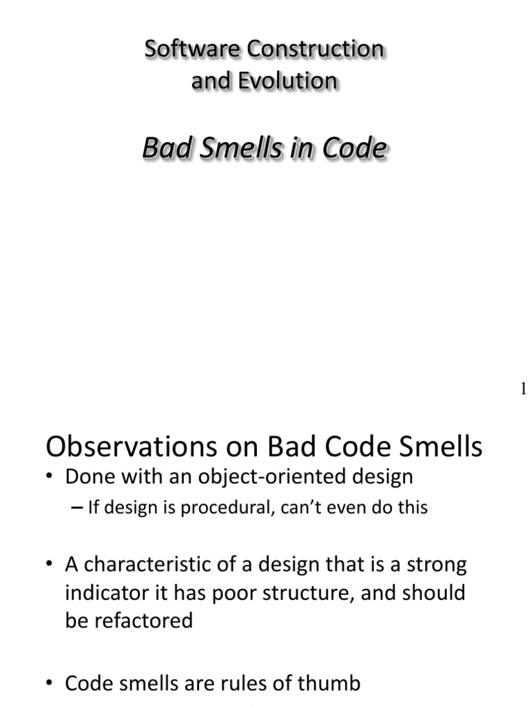 Pertemuan 3 - Bad Smells | PDF | Class (Computer Programming) | Object ...