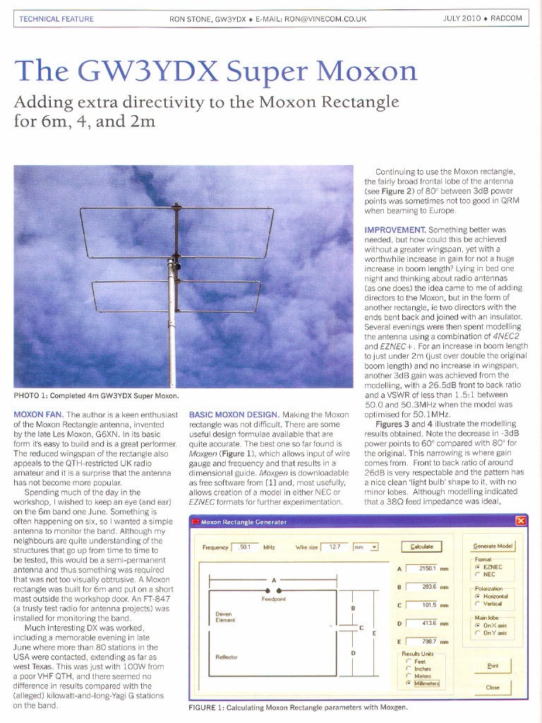 The GW3YDX Super Moxon: Adding Extra Directivity To The Moxon Rectangle ...
