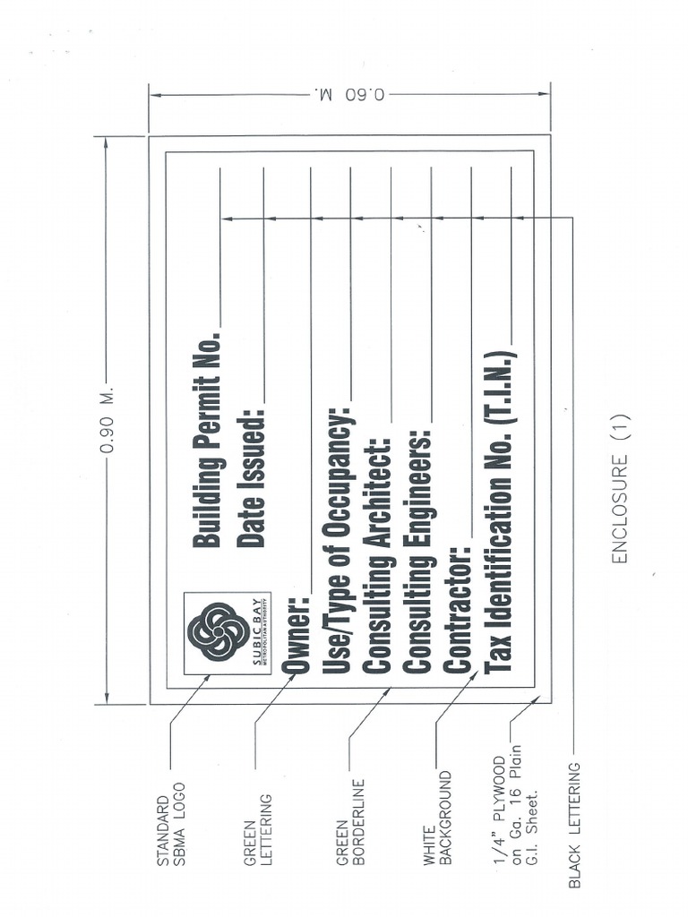 SBMA Standard BLDG Permit Signage | PDF