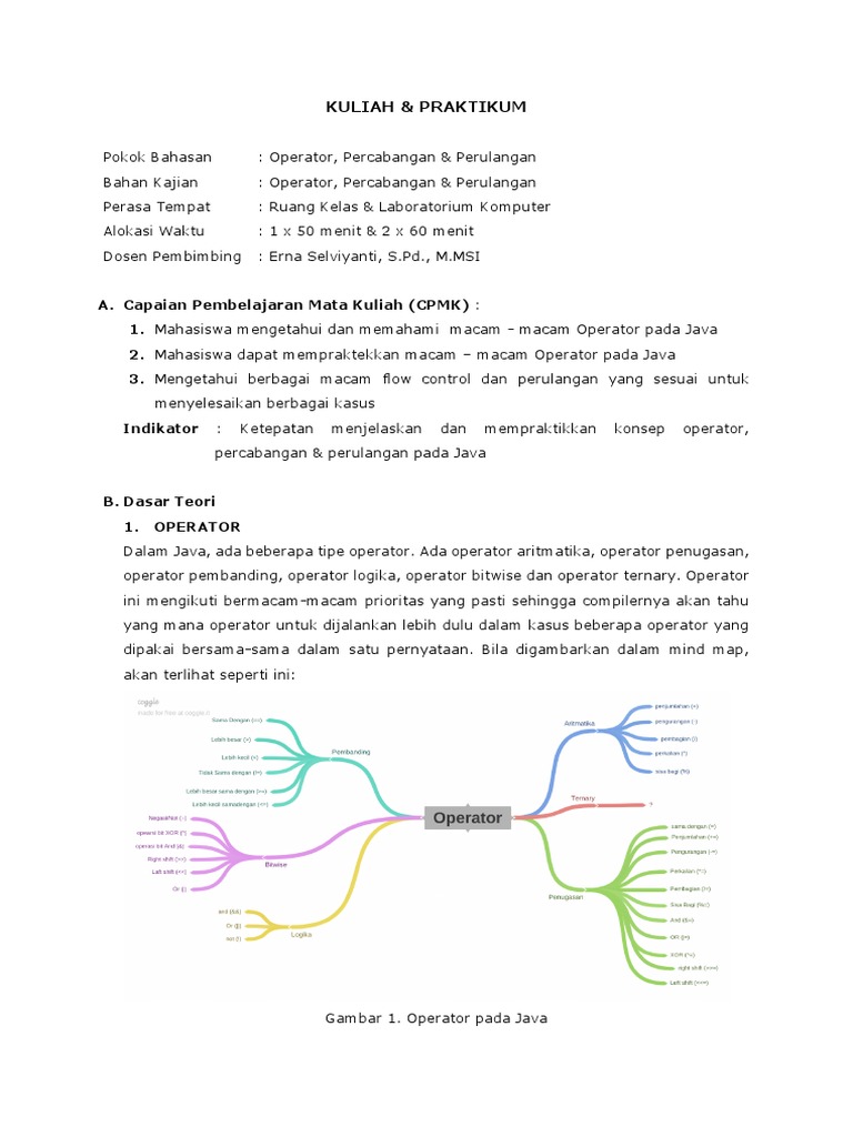 Operator, Percabangan & Perulangan | PDF