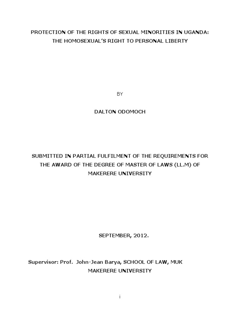 MUK LLM Thesis by Dalton Odomoch | PDF | Sexual Orientation | Homosexuality