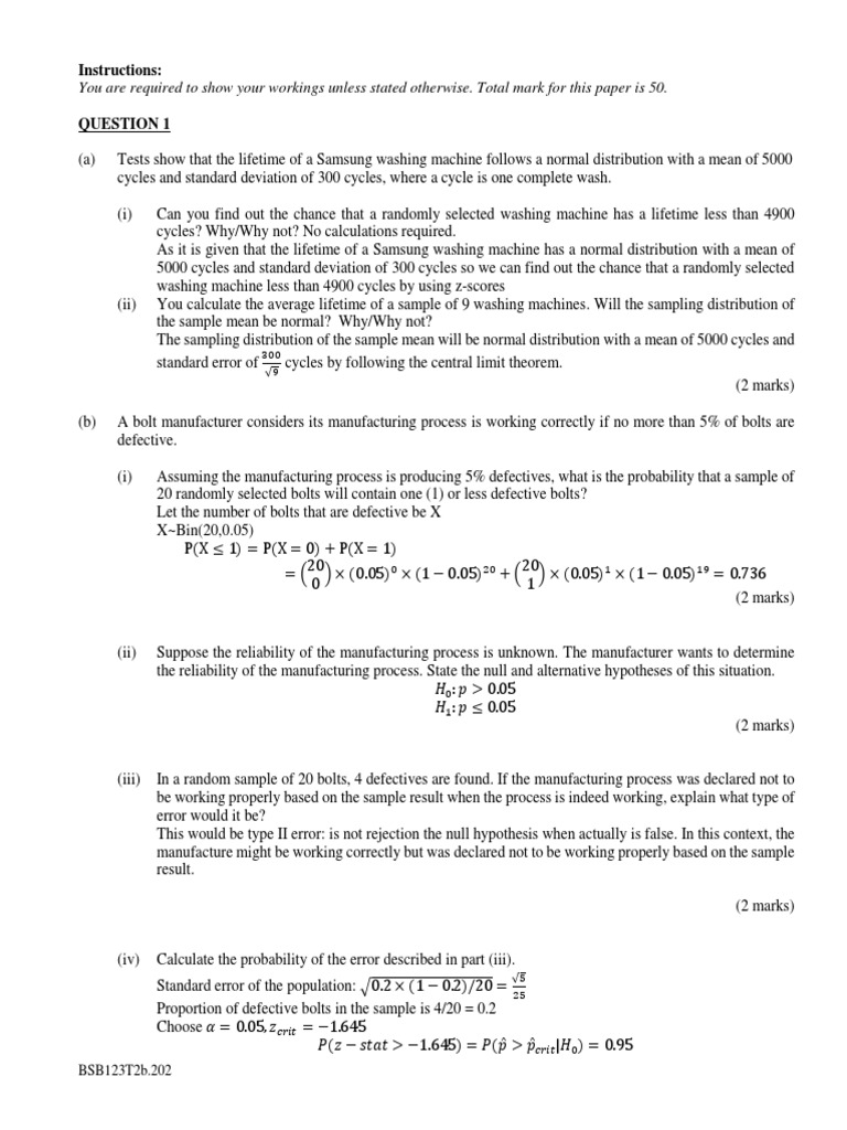 Statistics Final Exam 20s2 Pdf Statistical Significance Statistical Hypothesis Testing