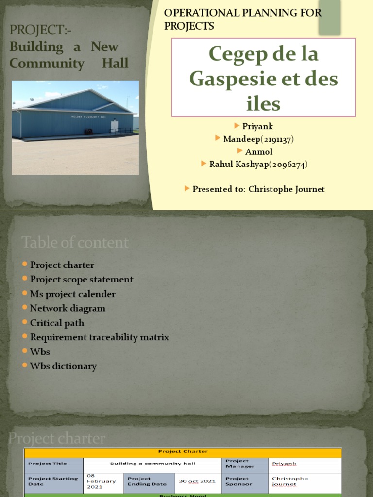 Building A New Community Hall: Project | PDF | Sustainable Technologies ...