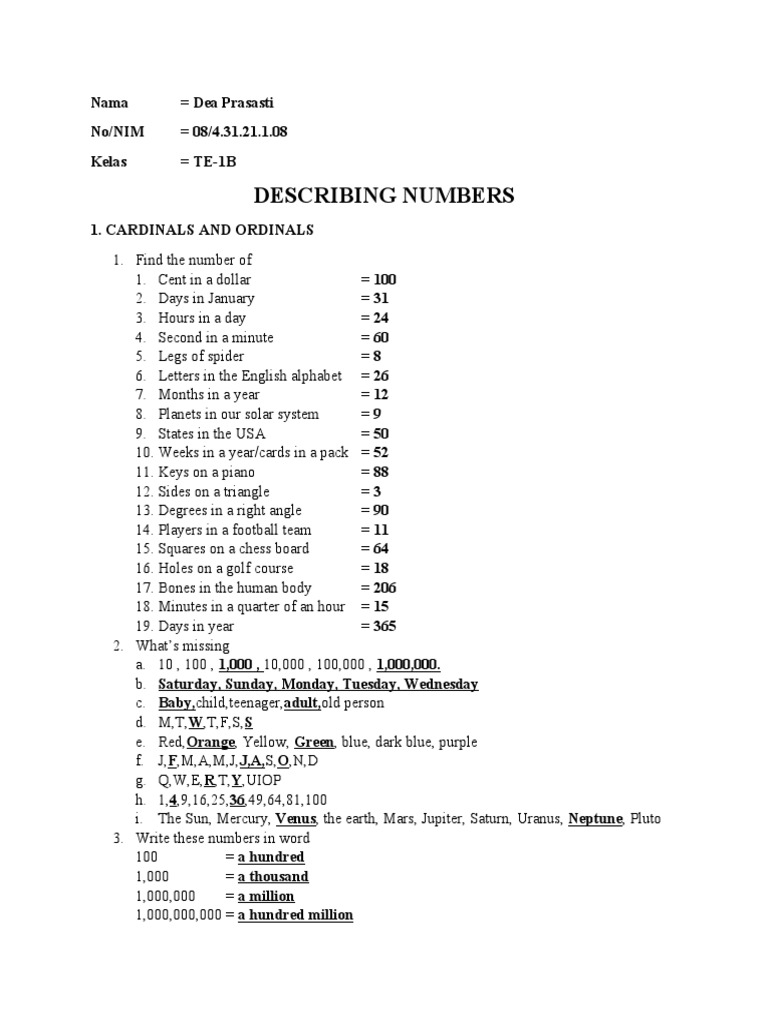 08 - Dea Prasasti - Describing Number | PDF | Area | Length