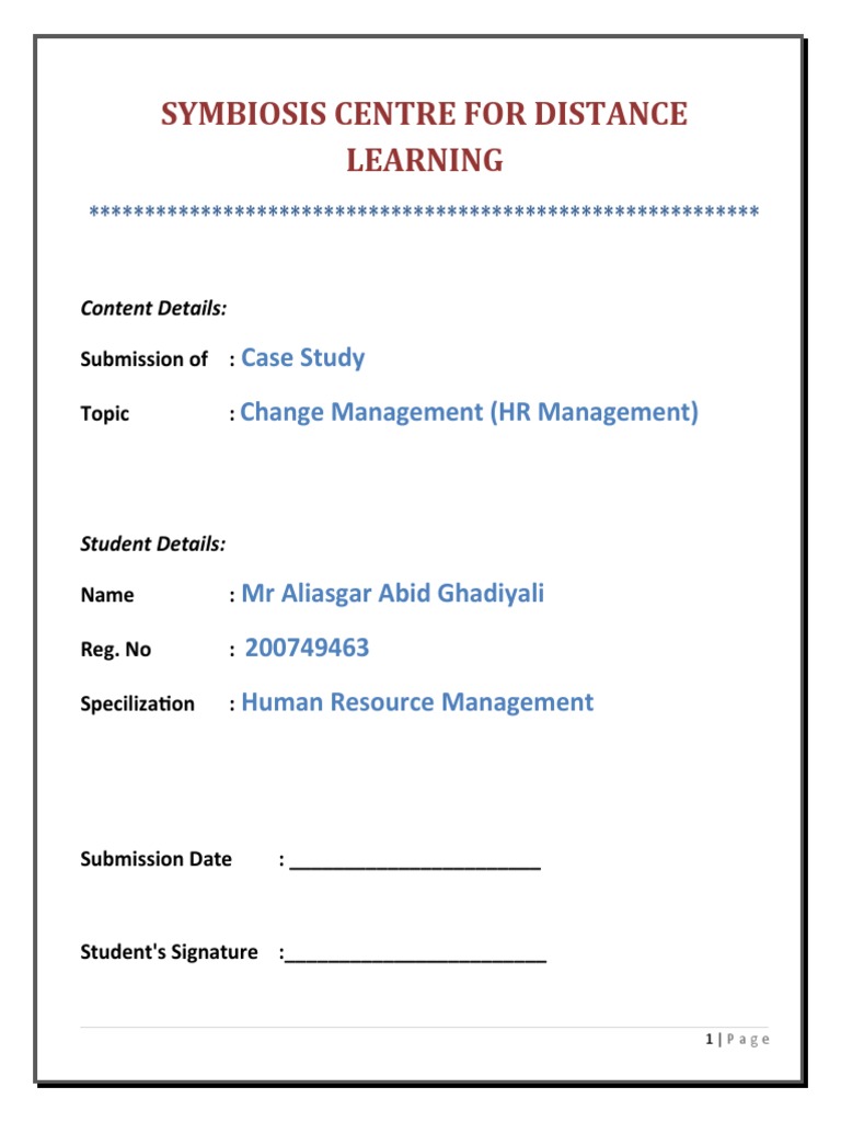 Case Study - Change Management | PDF | Banks | Change Management