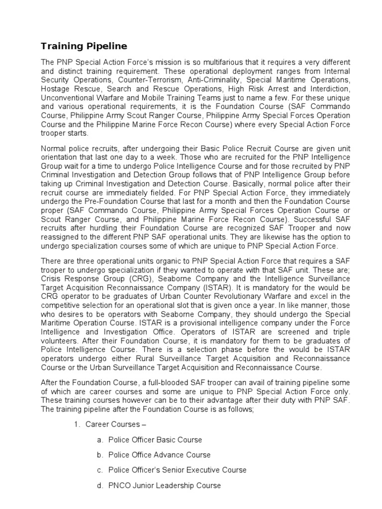 Training Pipeline | PDF | International Security | International Relations