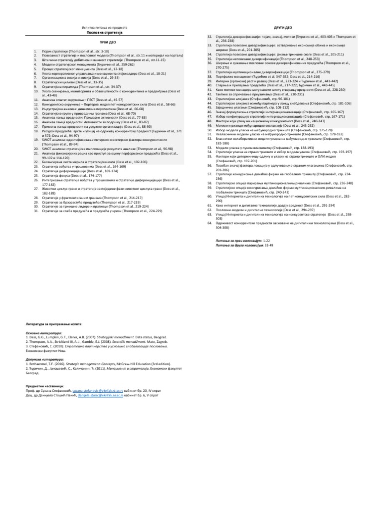 Poslovna Strategija | PDF