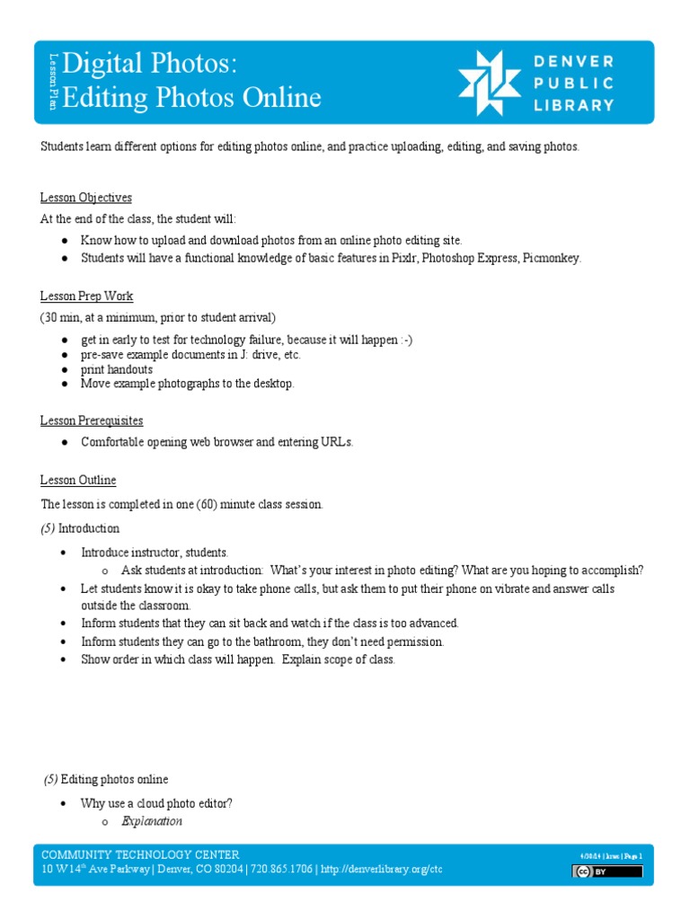 Digital Photos - Editing Photos Online Lesson Plan 5-2-14 | PDF | Adobe ...