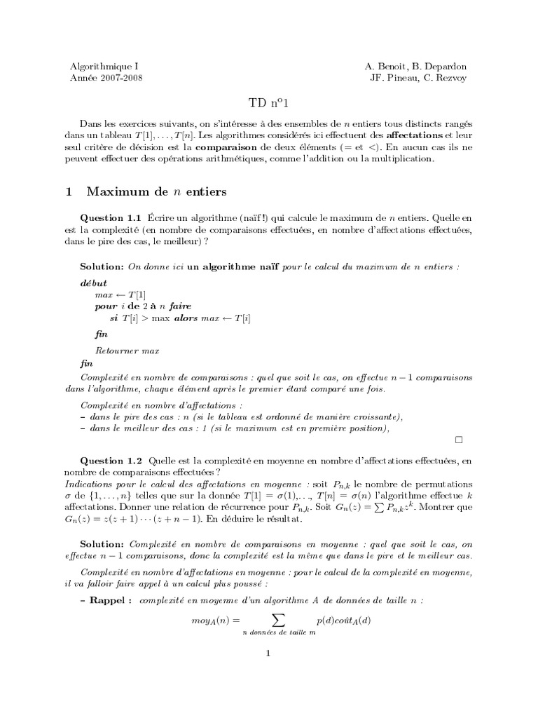 Optimisation d'algorithmes de tri | PDF | Permutation | Informatique théorique