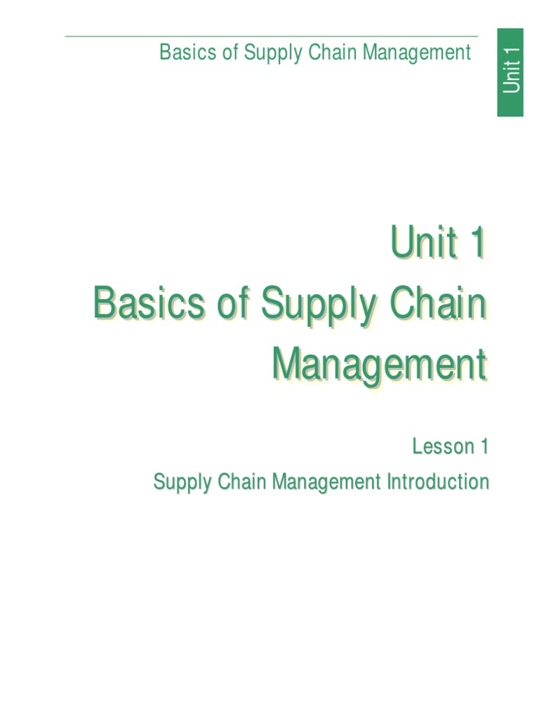 Basics of Supply Chain Managment (Lesson 1) | PDF | Inventory | Supply ...
