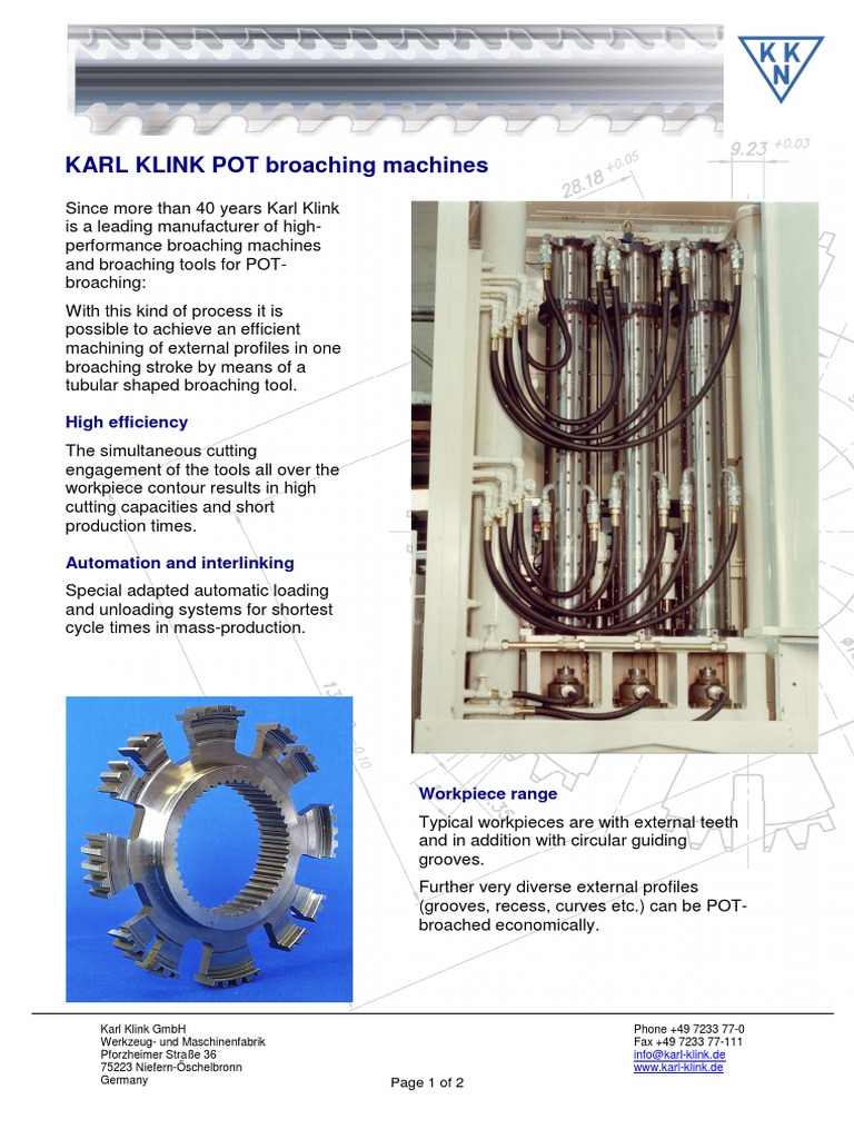 karl_klink_leaflet_pot_broaching_machine_en | PDF | Business Process ...