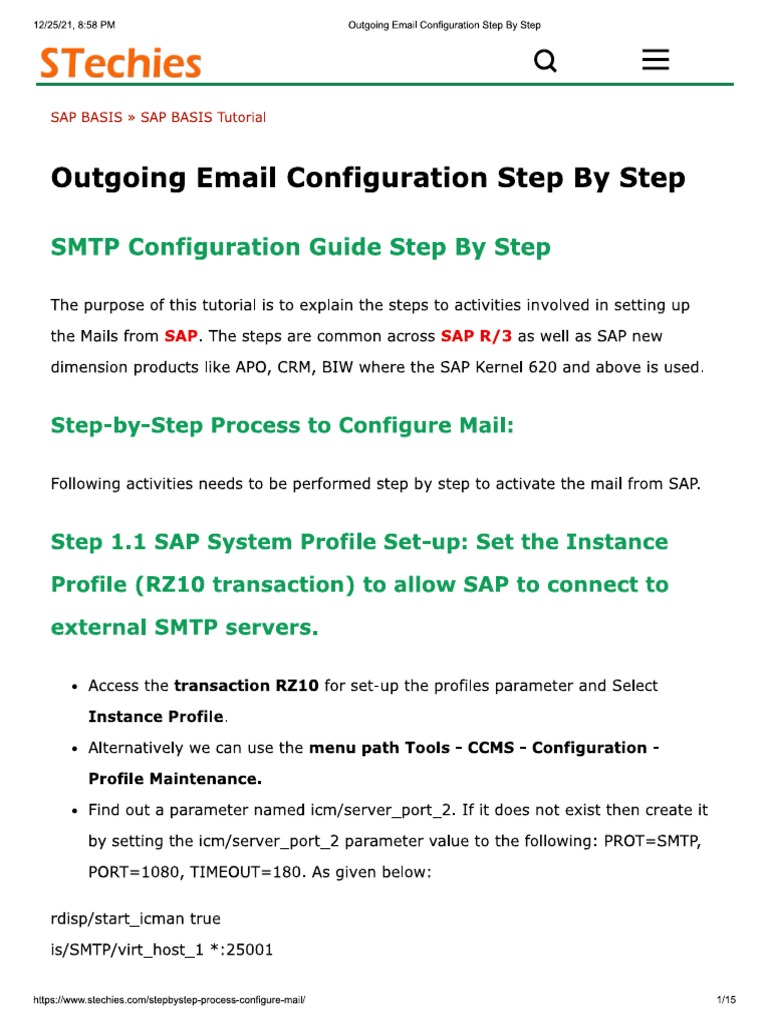 SAP EMAIL - Config | PDF