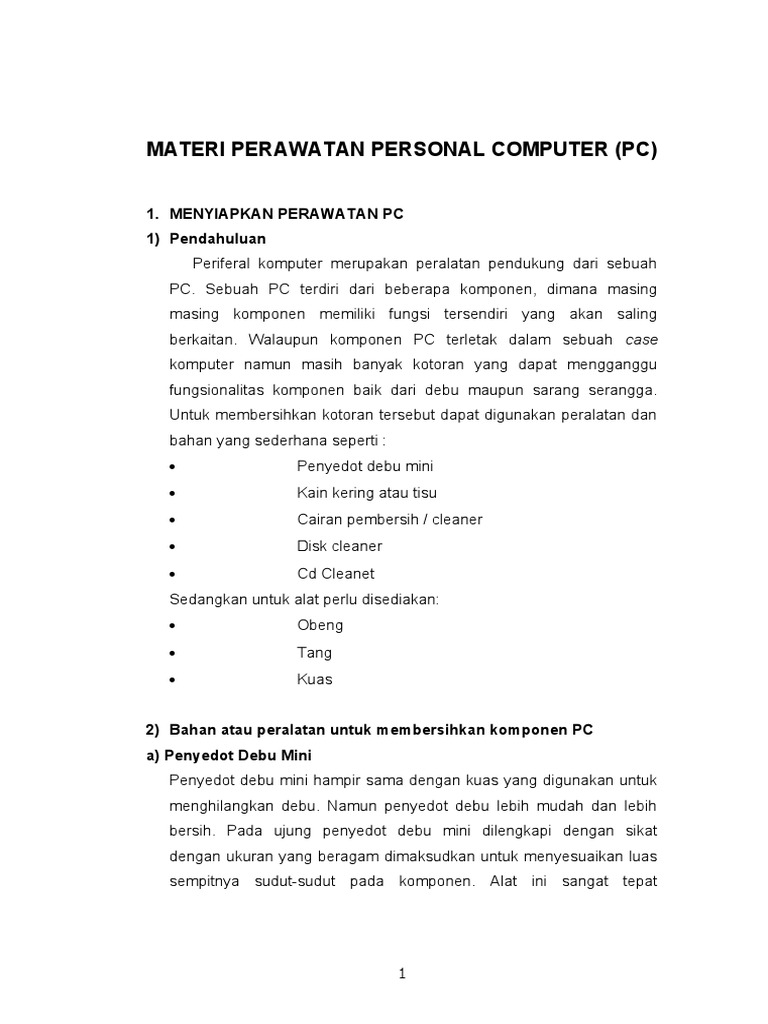 Perawatan PC: Panduan Lengkap | PDF