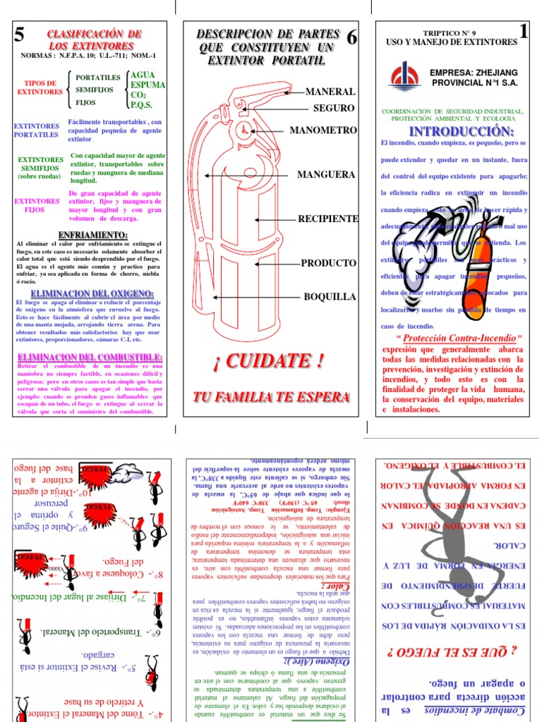 Triptico Uso y Manejo de Extintores (Imprimir) | PDF | Incendios | Oxígeno