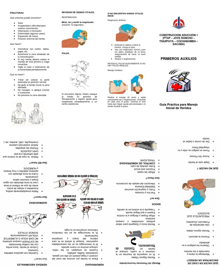 Folleto Primeros Auxilios (Imprimir) | PDF