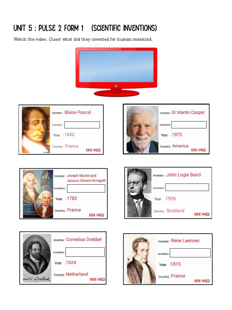 Unit 5: Pulse 2 Form 1 (Scientific Inventions) : Watch The Video. Guest ...
