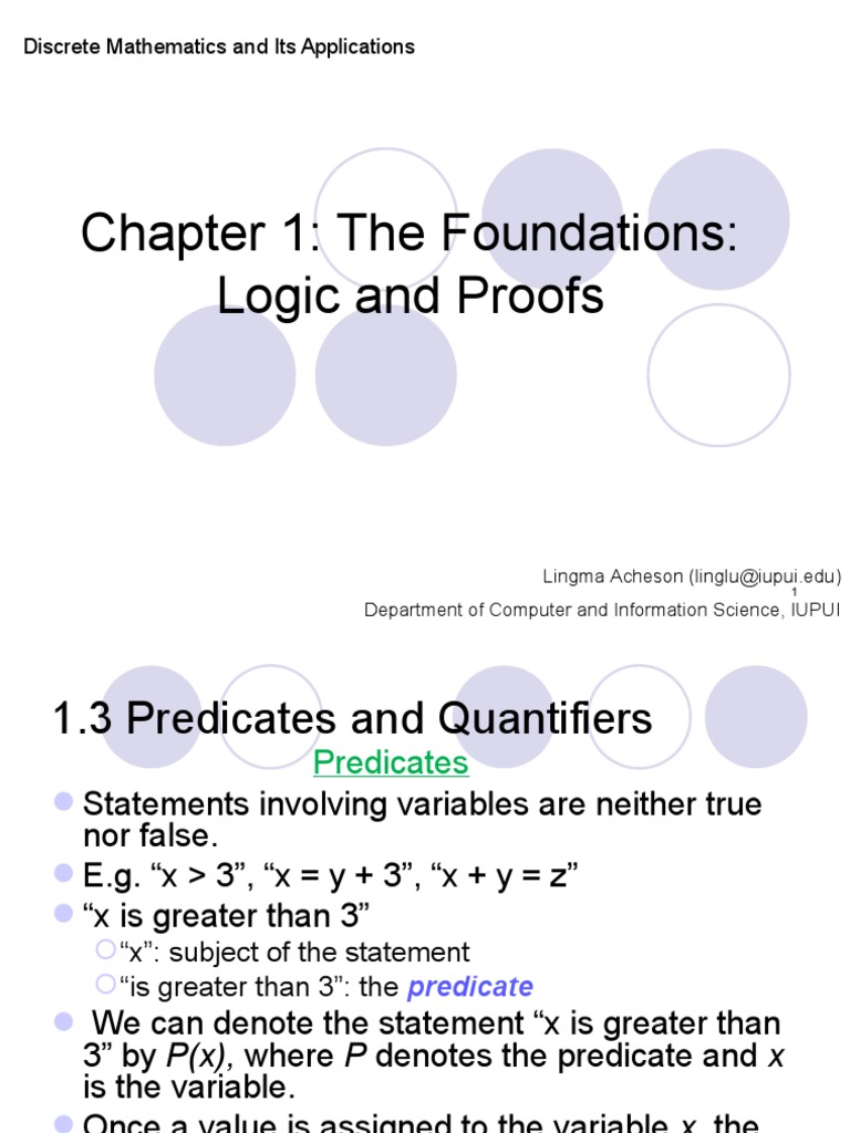 Chapter 1: The Foundations: Logic and Proofs: Discrete Mathematics and ...