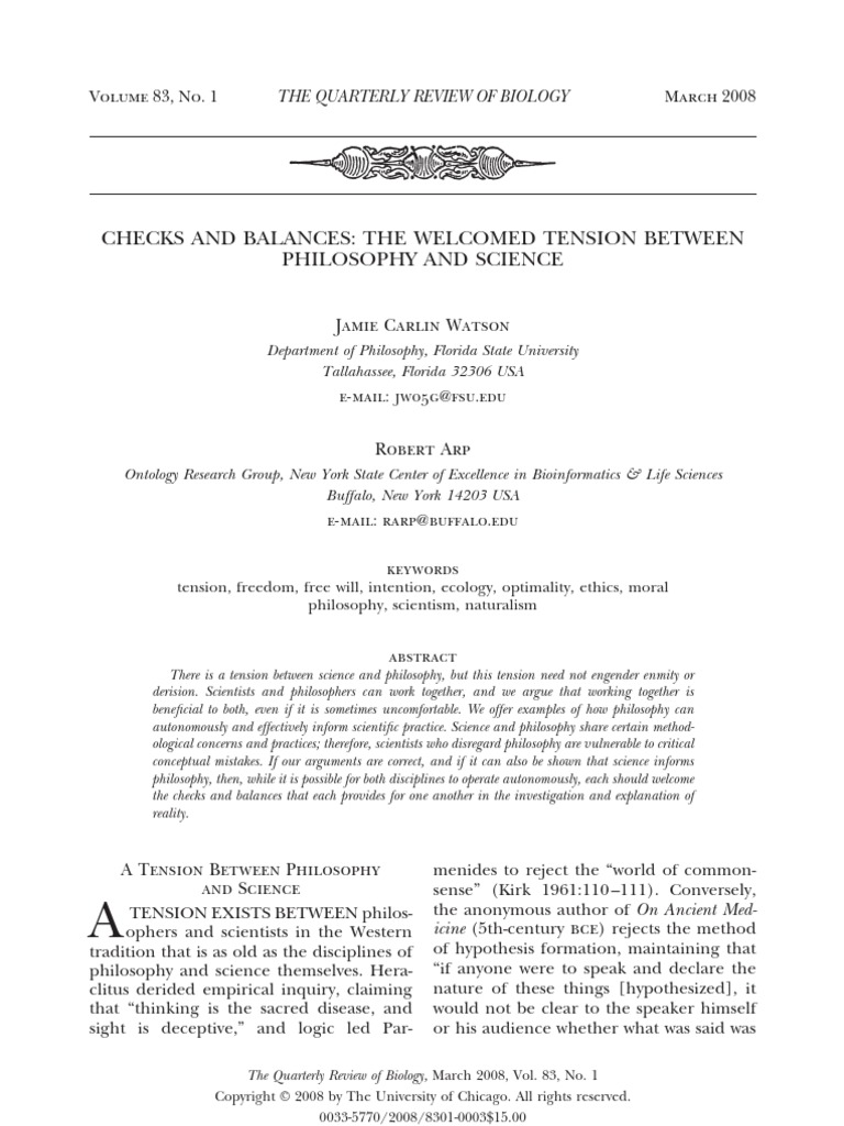The Welcomed Tension Between Philosophy and Science | PDF | Morality ...